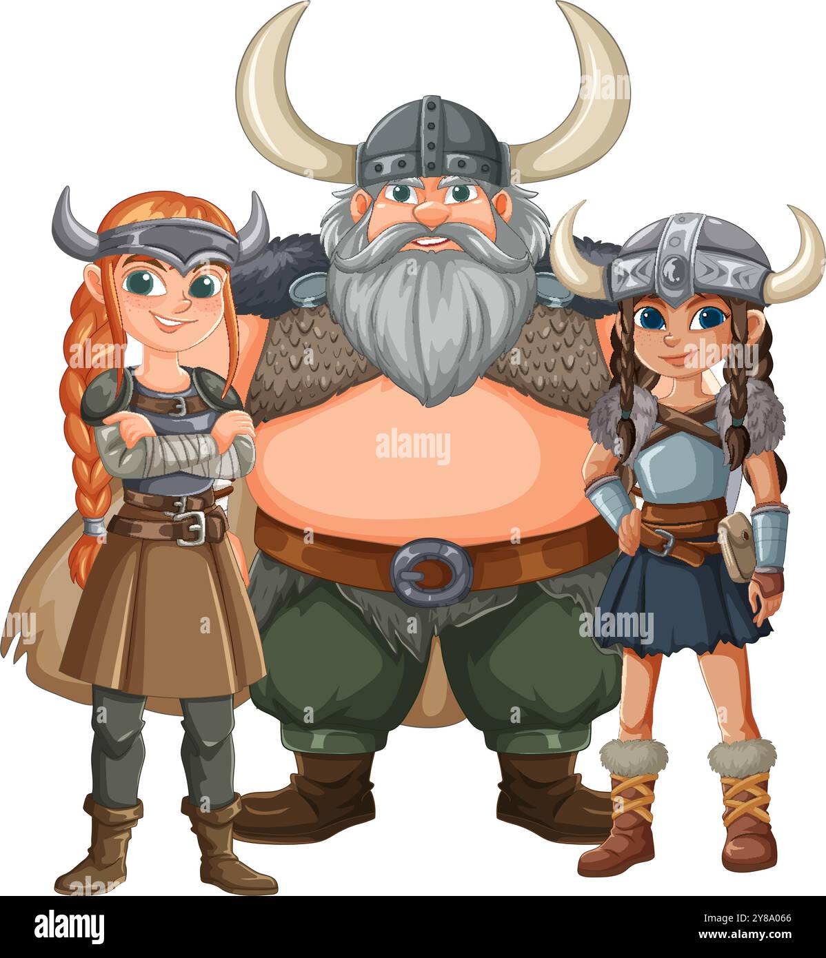 Three Viking characters in traditional attire Stock Vector Image & Art ...