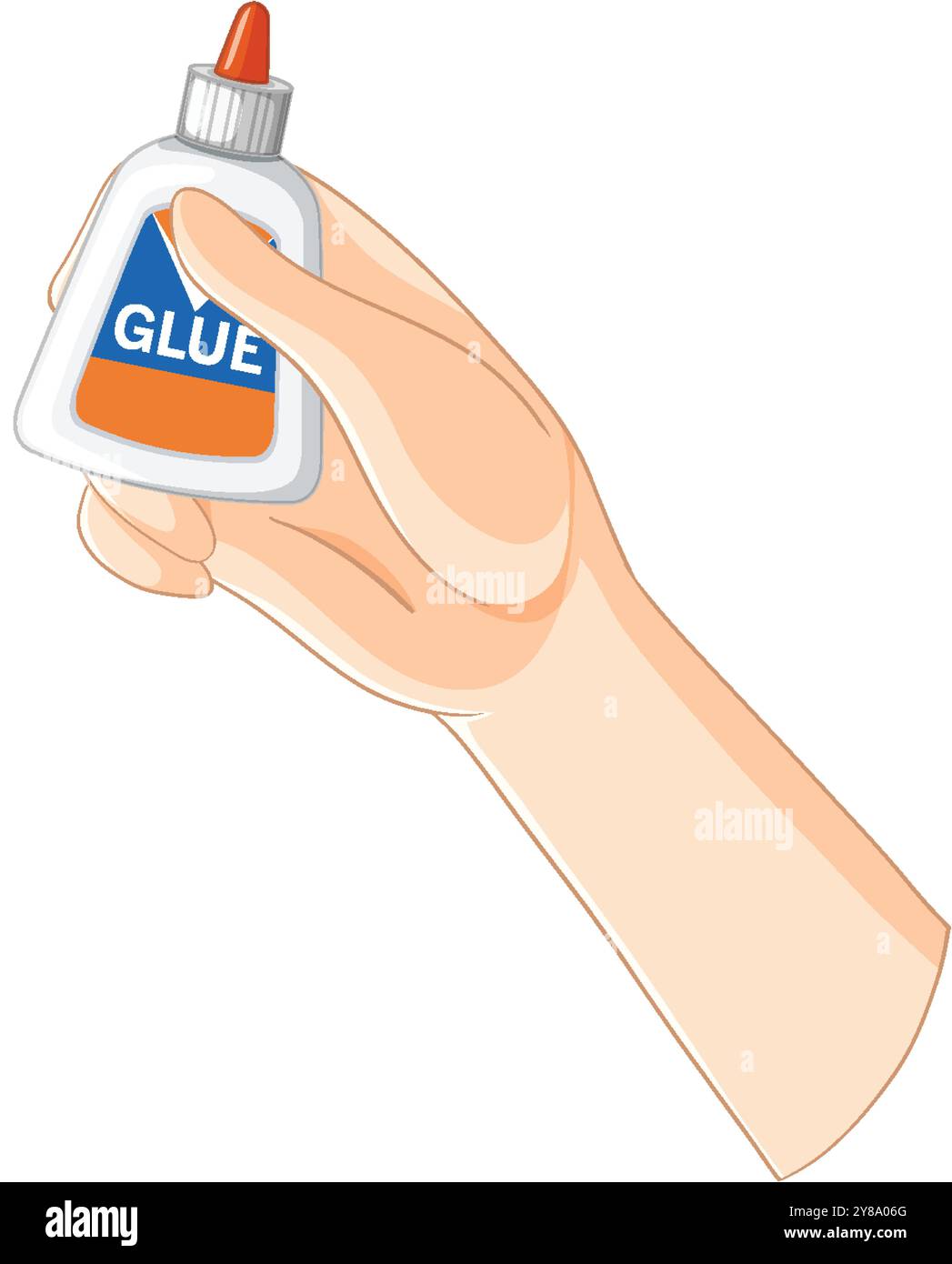 Illustration of a hand gripping a glue bottle Stock Vector Image & Art ...