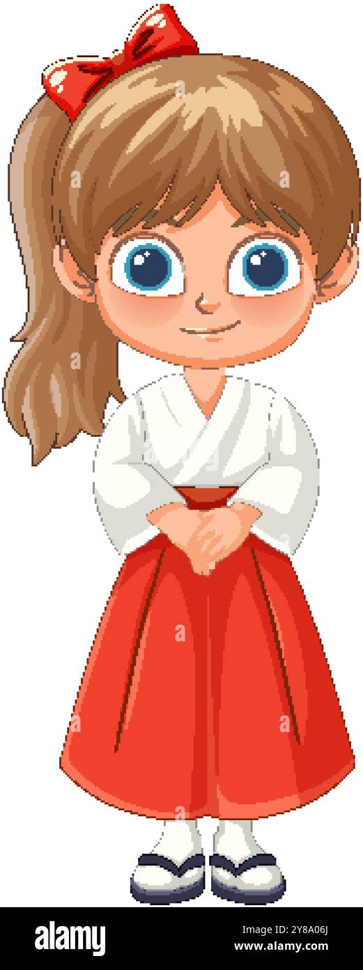 Girl with big bow Stock Vector Images - Alamy