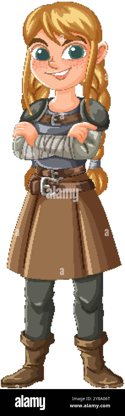 A brave female warrior in armor Stock Vector Image & Art - Alamy