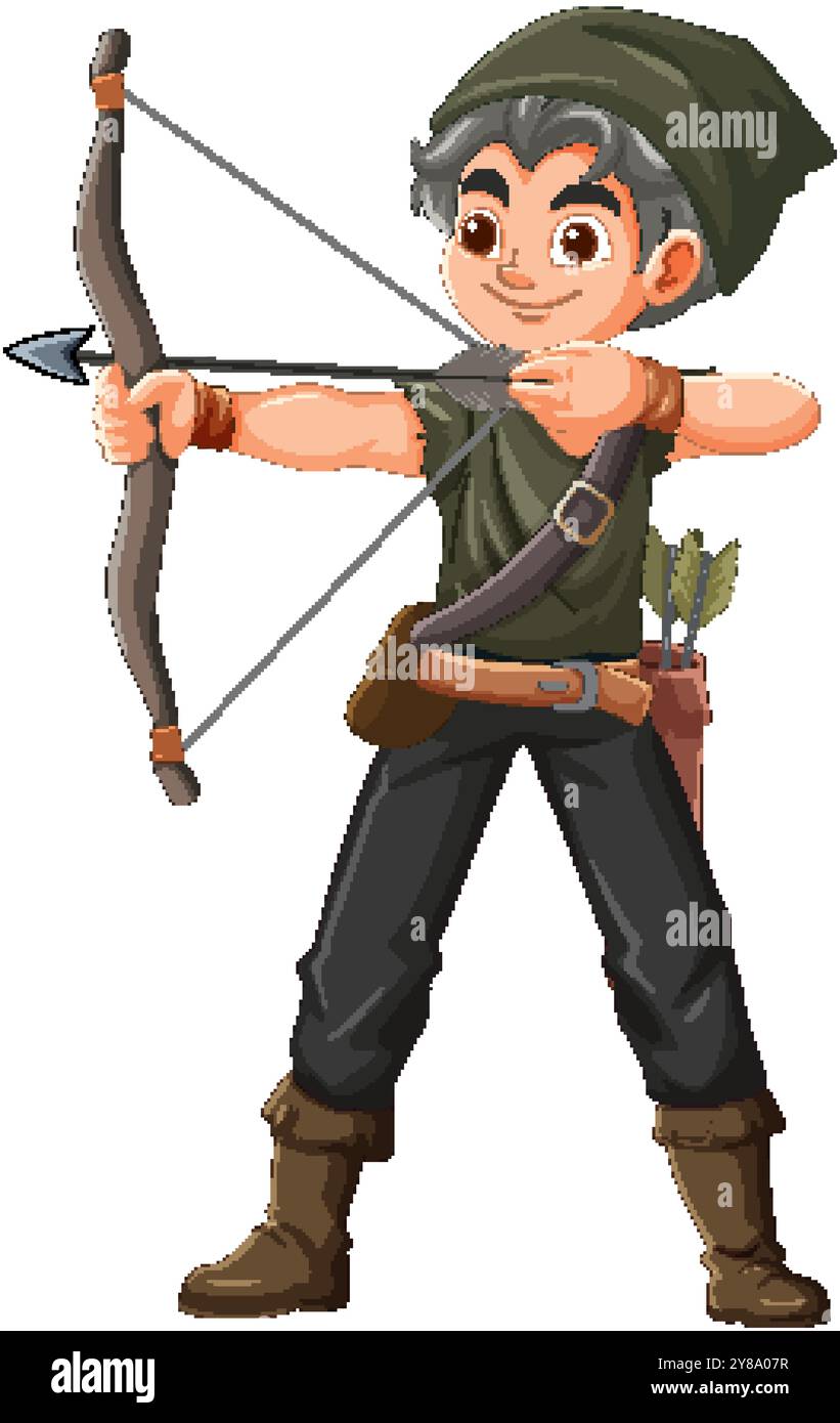 Young archer ready to shoot an arrow Stock Vector Image & Art - Alamy