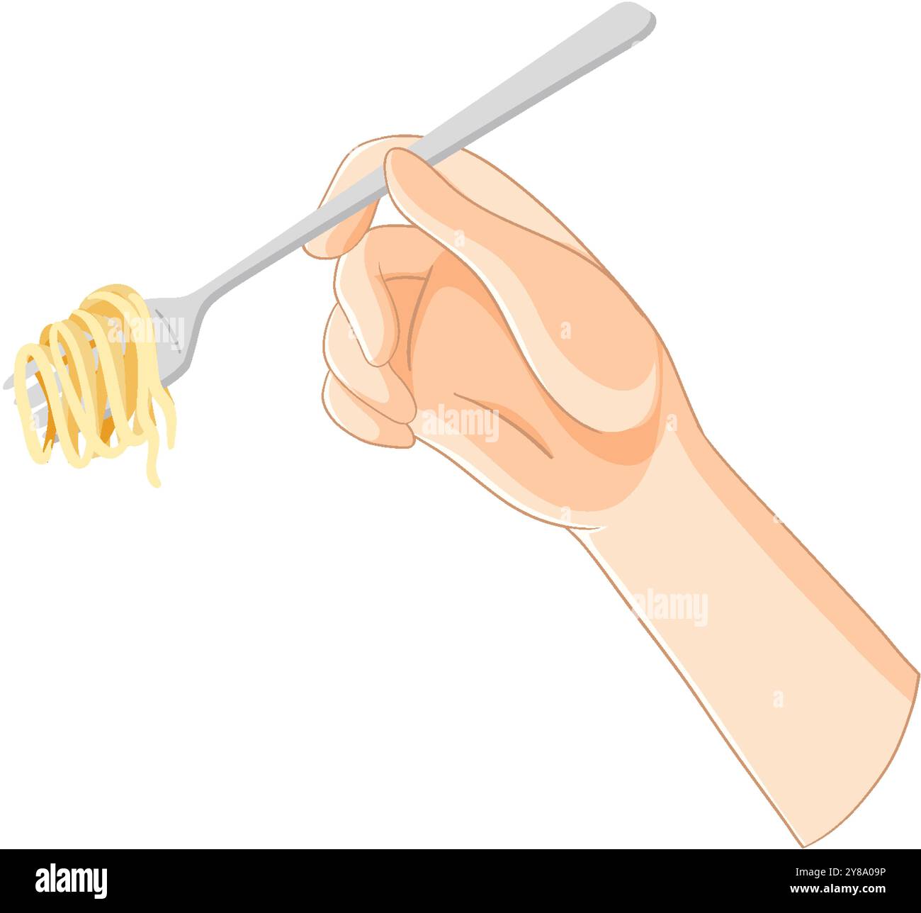 Illustration of hand twirling spaghetti on fork Stock Vector Image ...