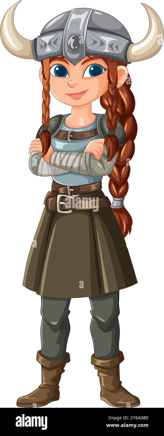 Confident young Viking girl in traditional attire Stock Vector Image & Art - Alamy