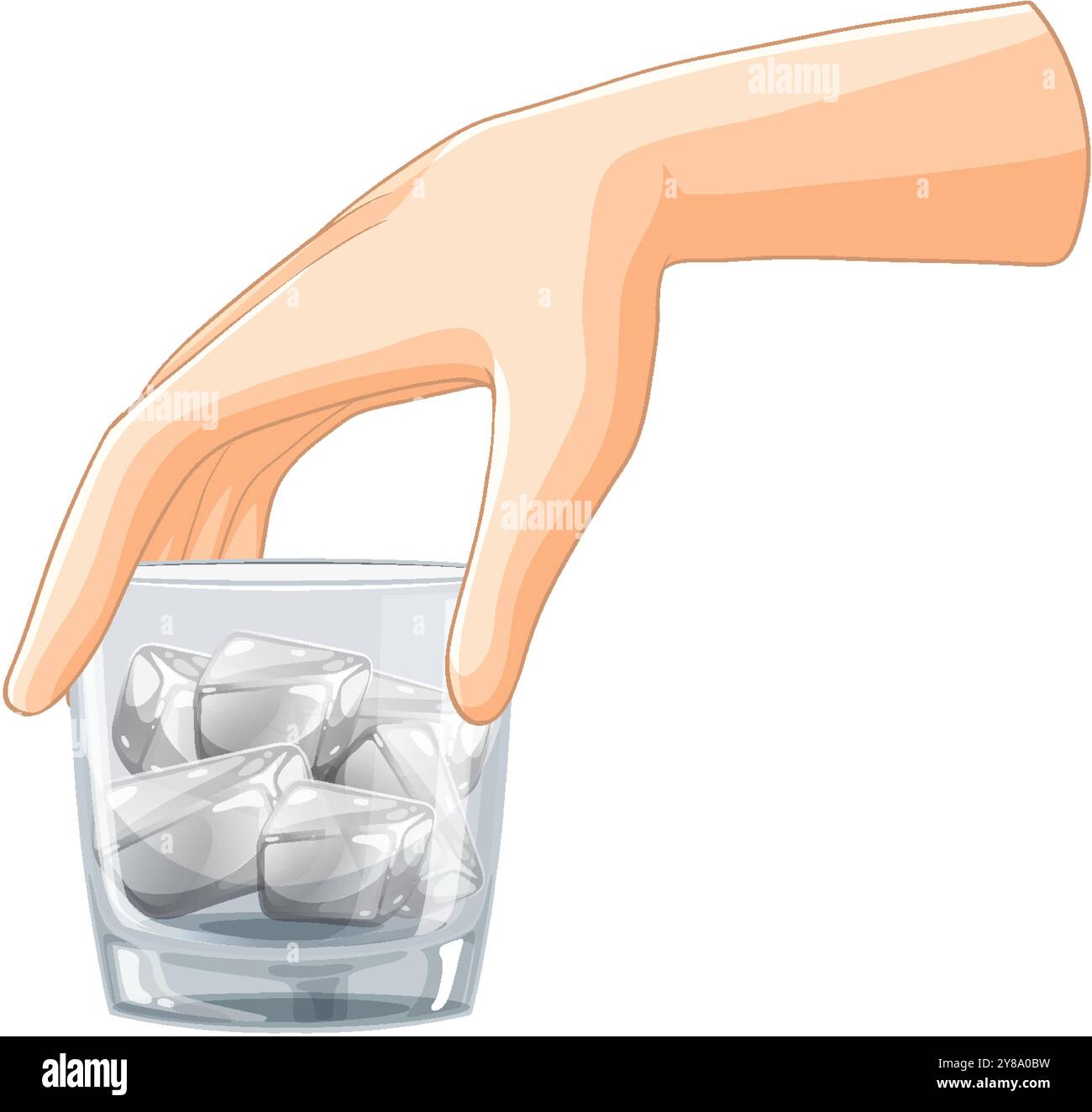 Illustration of a hand holding a glass of ice Stock Vector Image & Art ...