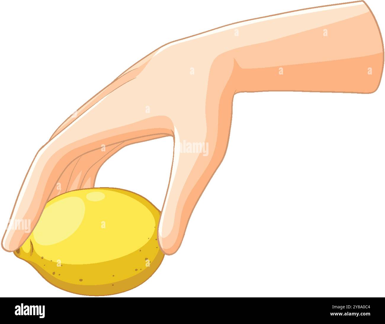 Illustration of a hand gently holding a lemon Stock Vector Image & Art ...