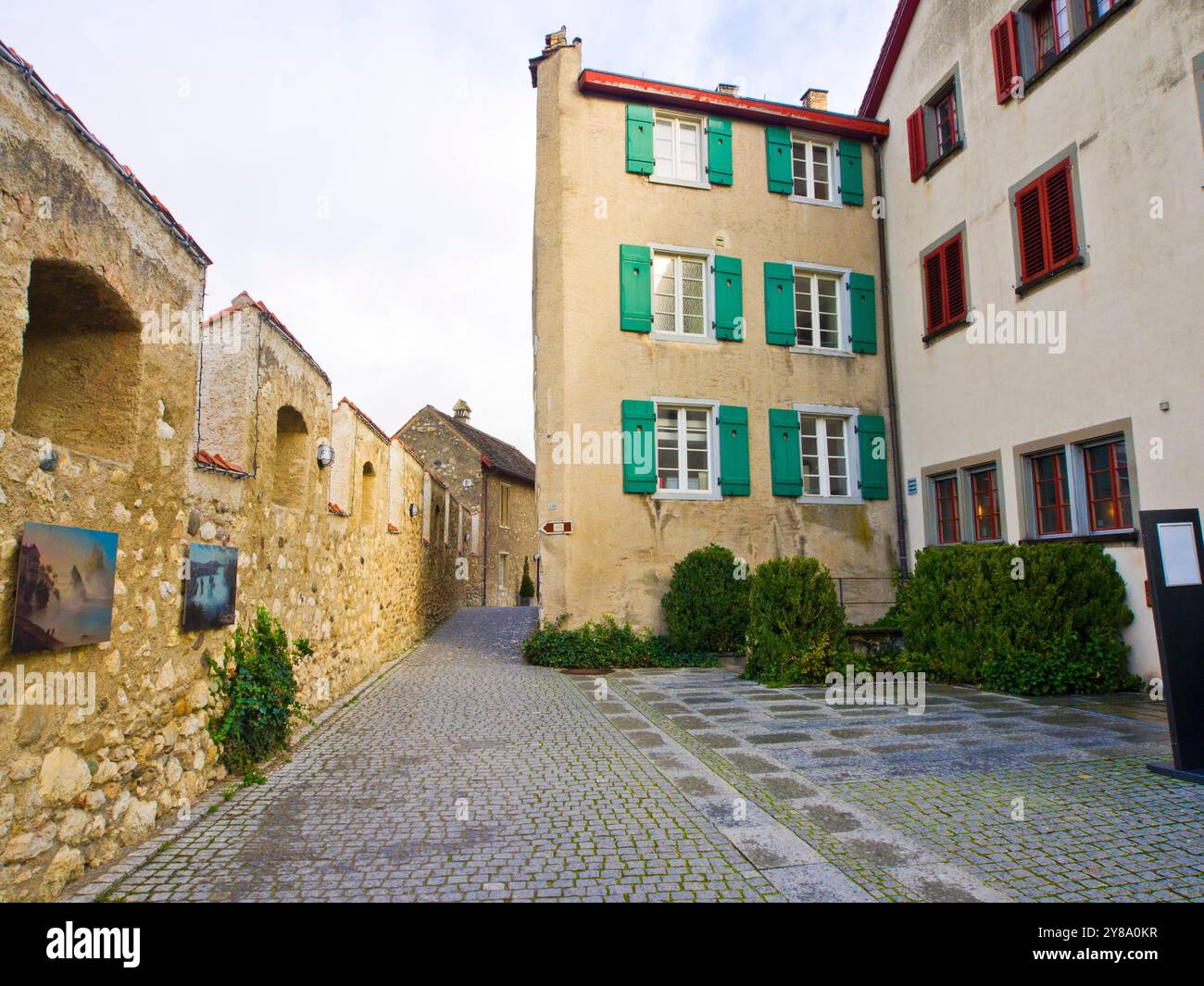 Old town (Laufen Castle) near Rhine Falls in Schaffhausen, Switzerland ...