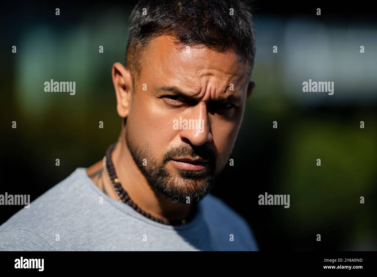 Portrait of the serious handsome man. A Hipster guy model headshot ...
