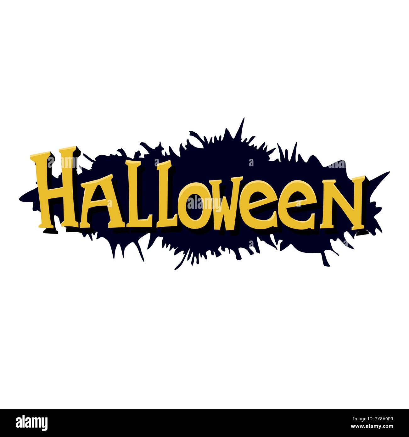 Vector horror yellow lettering for Halloween on white background ...