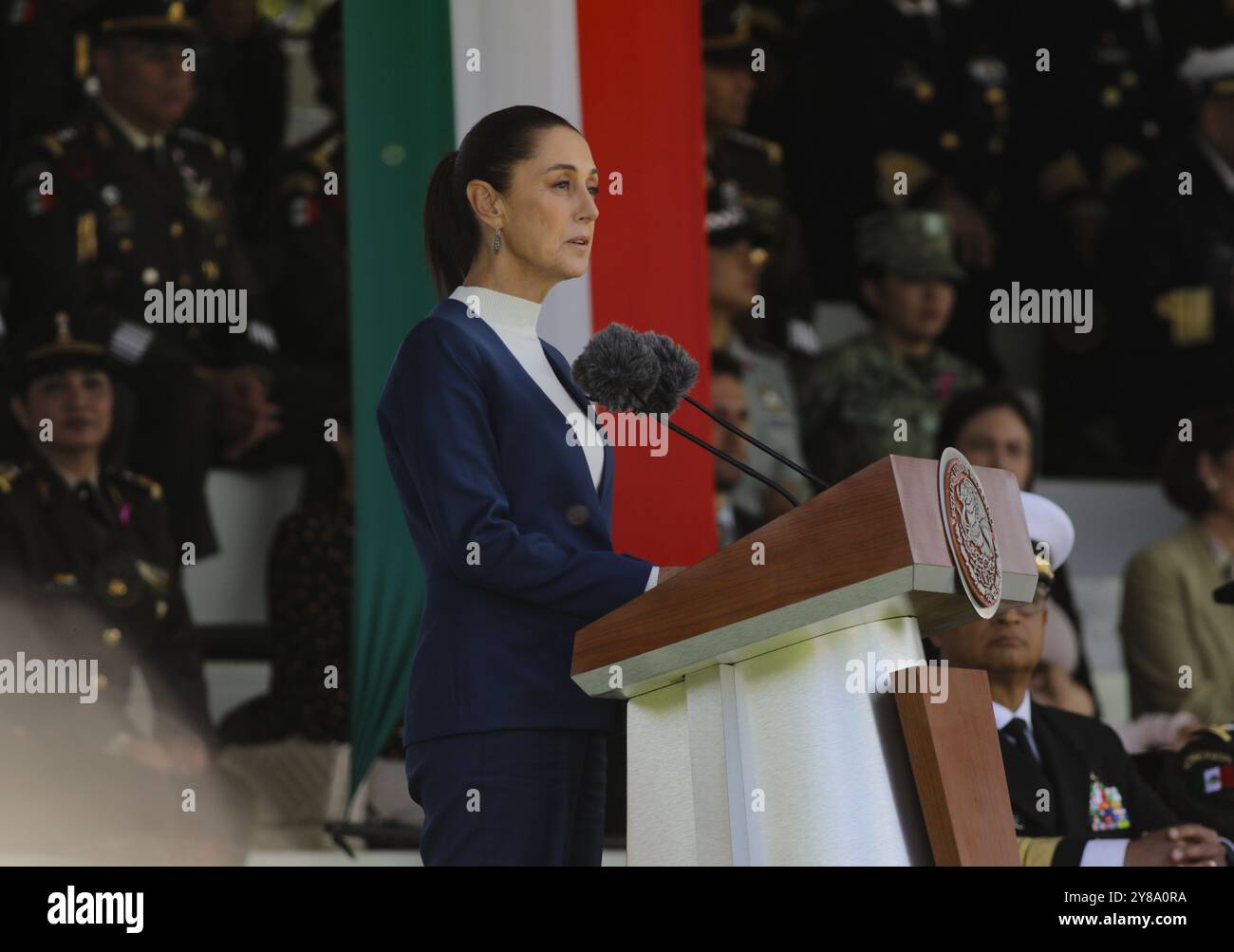 Claudia Sheinbaum Pardo, Mexico's first female president, speaking ...