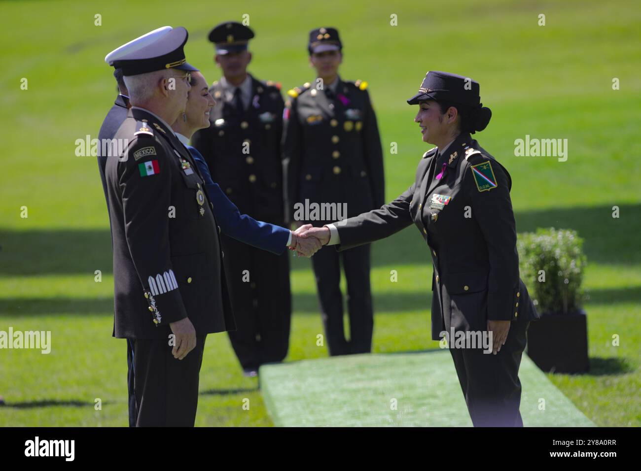 Claudia Sheinbaum Pardo, Mexico's first female president, salutes a ...