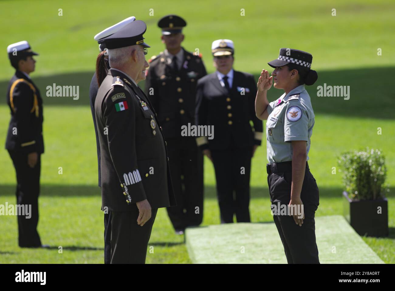 Claudia Sheinbaum Pardo, Mexico's first female president, salutes a ...