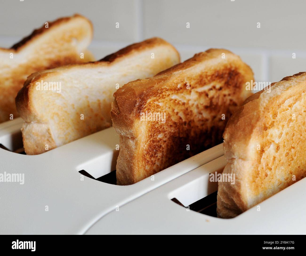 File photo dated 27/08/19 of four slices of white toasted bread after ...