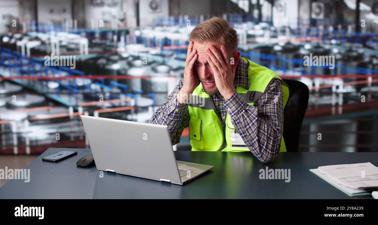 Confused, Sad And Confused Man At Wine Production Industrial Facility ...