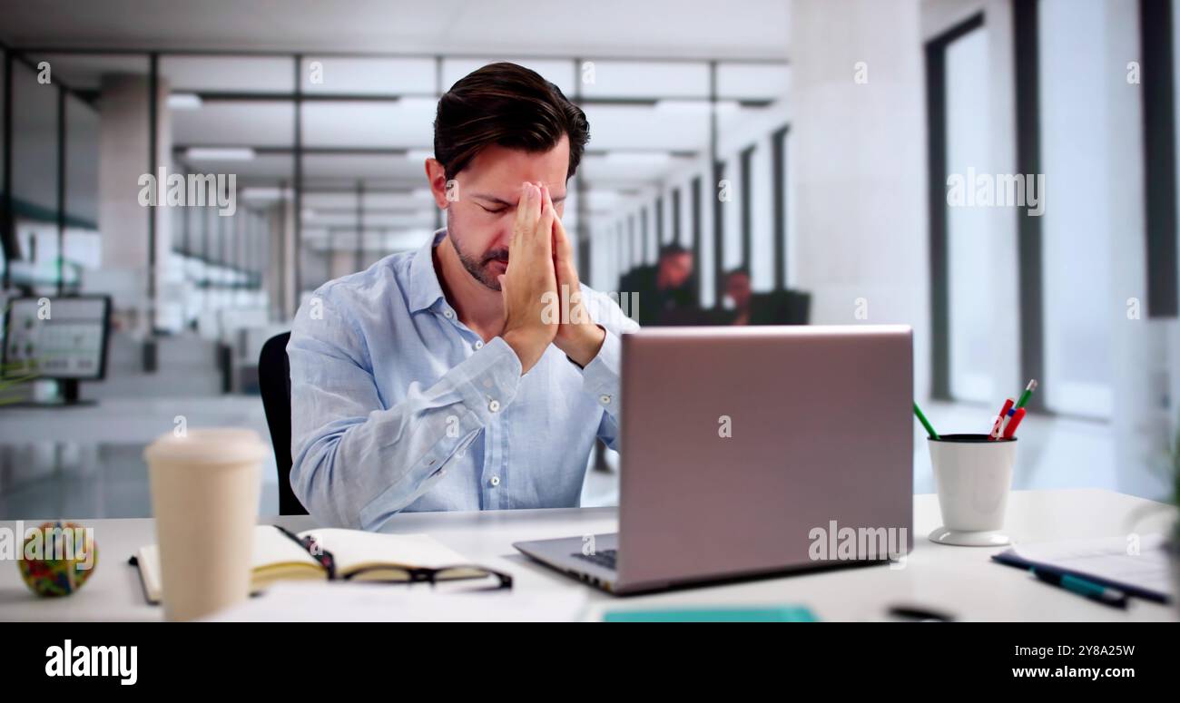 Praying Man. Christian Prayer Seeking God In Office Stock Photo - Alamy