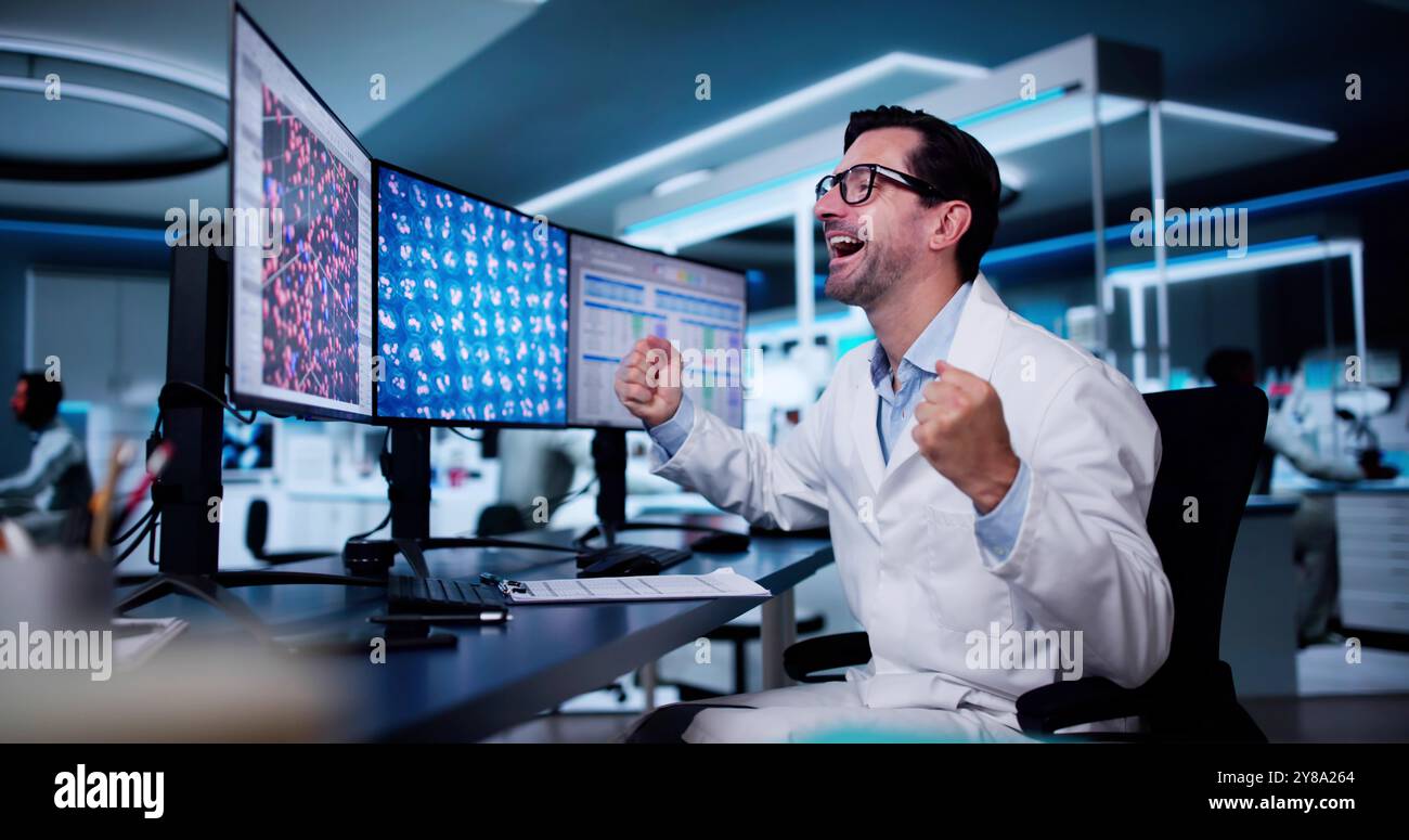 Portrait happy male scientist hi-res stock photography and images - Alamy