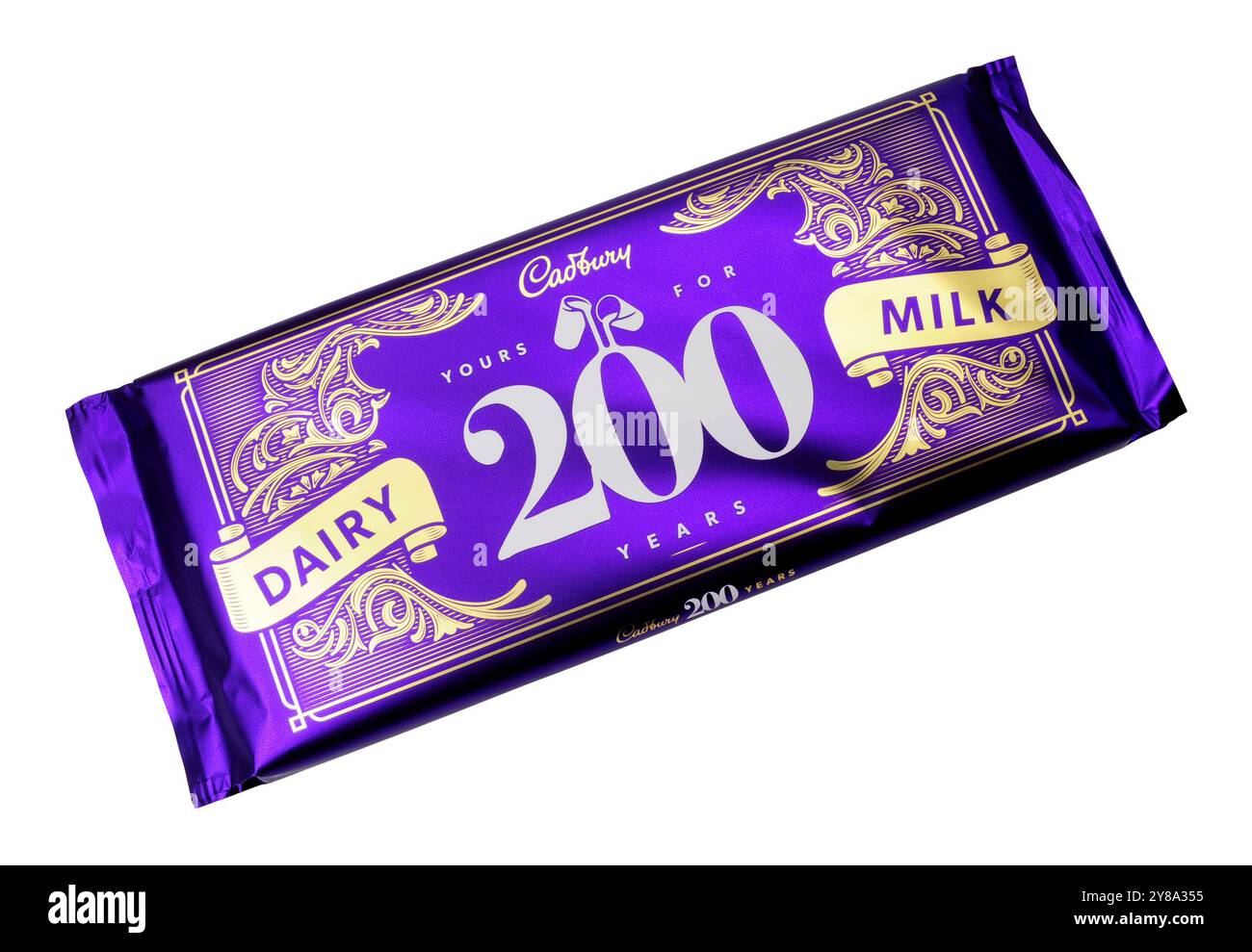 Cadbury 200 years anniversary 360g dairy milk chocolate bar Stock Photo - Alamy