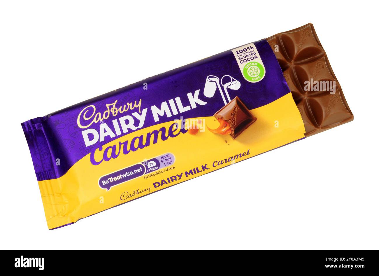 Cadbury dairy milk caramel chocolate 120g bar Stock Photo - Alamy