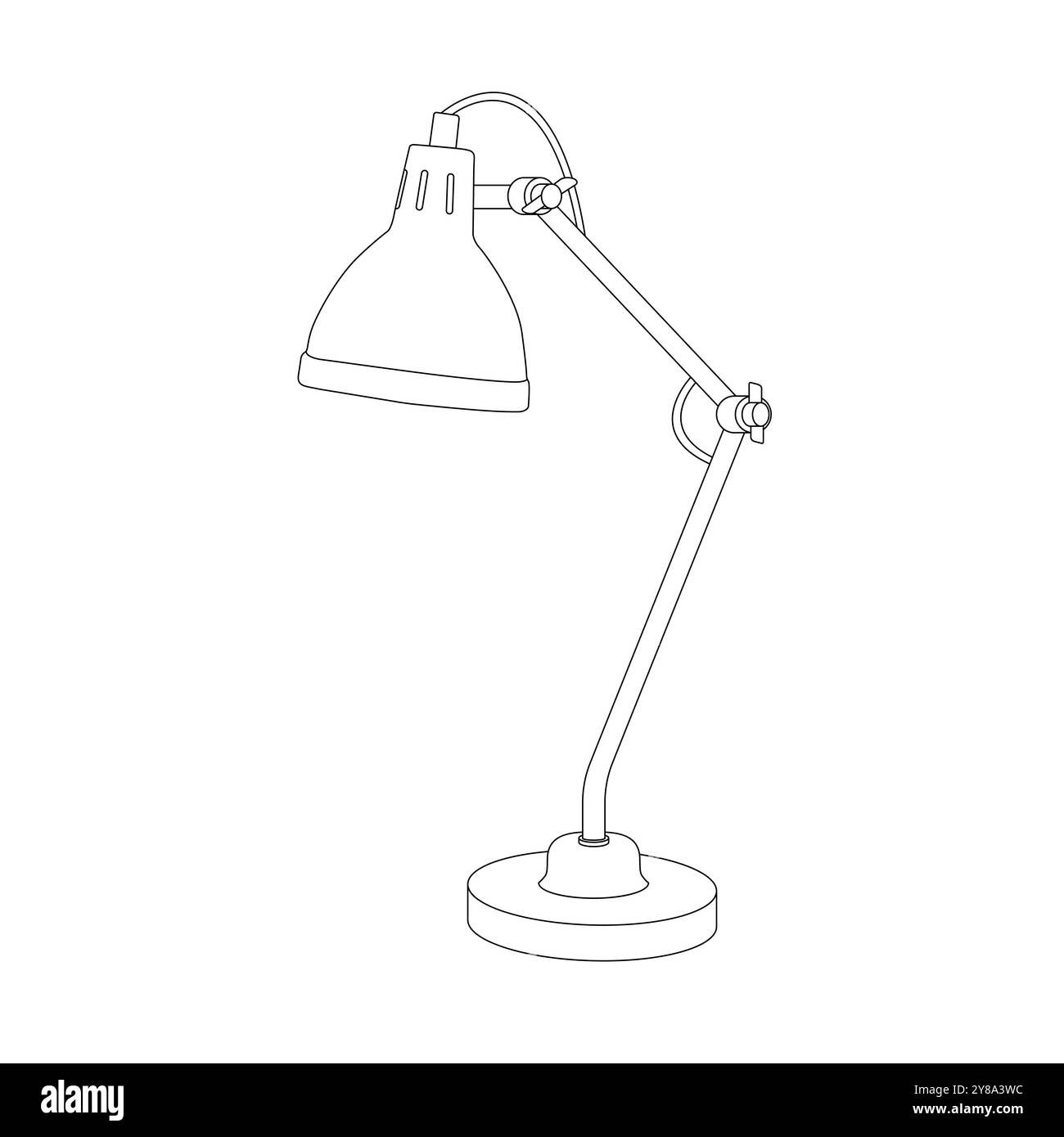 Regular flexible desk lamp. Line art interior home and office decor ...