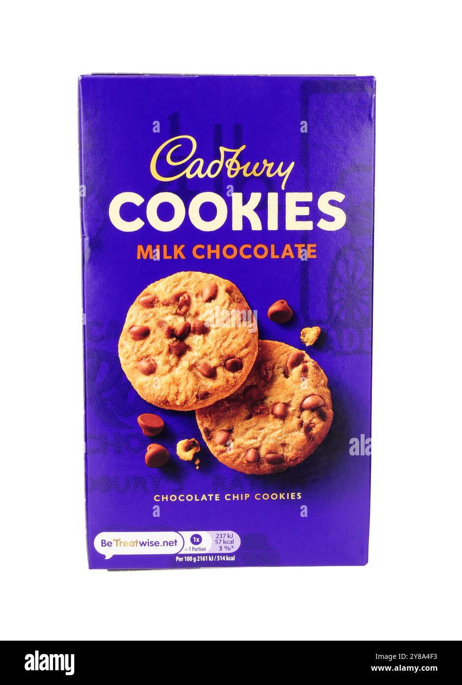 Cadbury milk chocolate chip cookies in a 150g box Stock Photo - Alamy