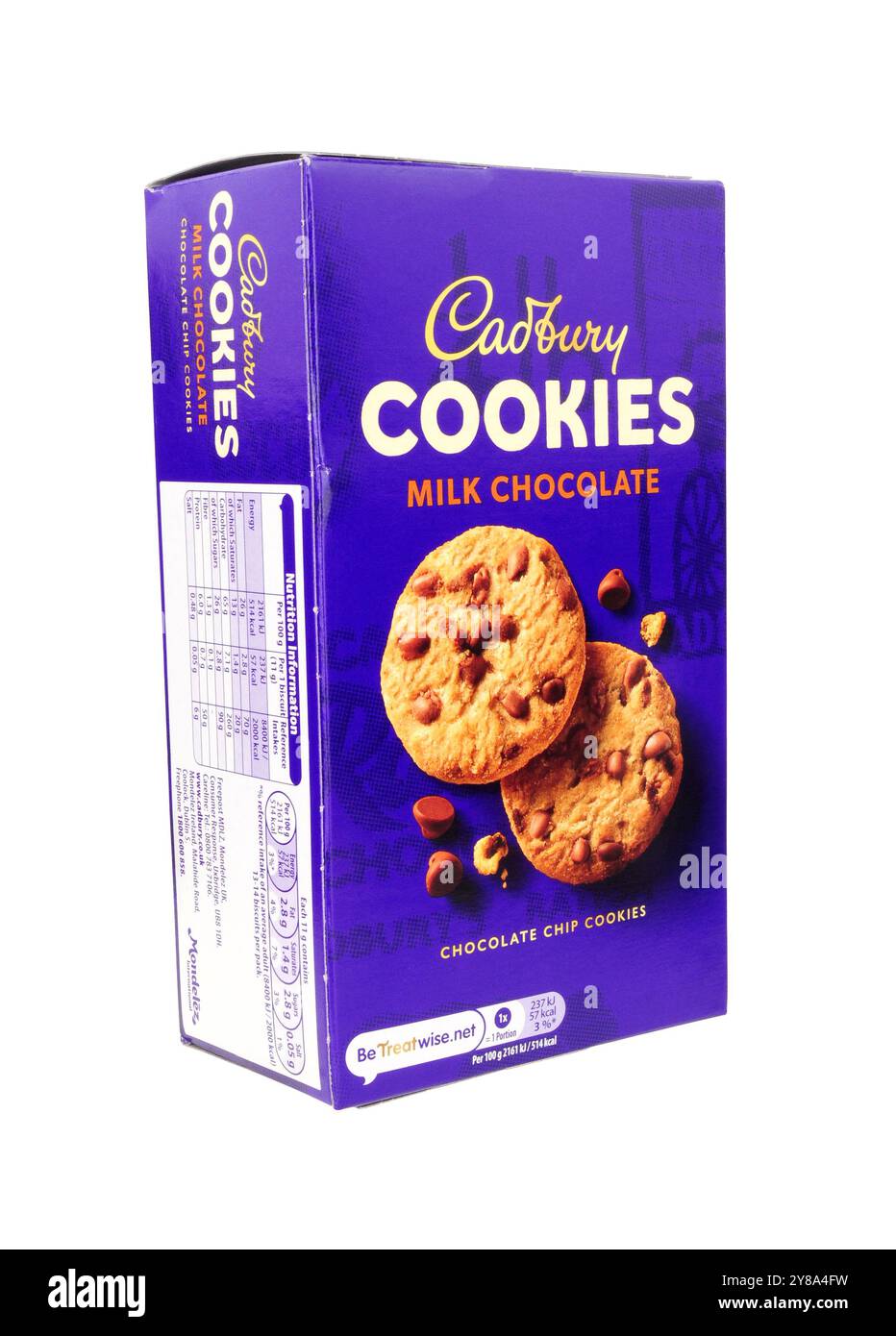 Cadbury milk chocolate chip cookies in a 150g box Stock Photo - Alamy