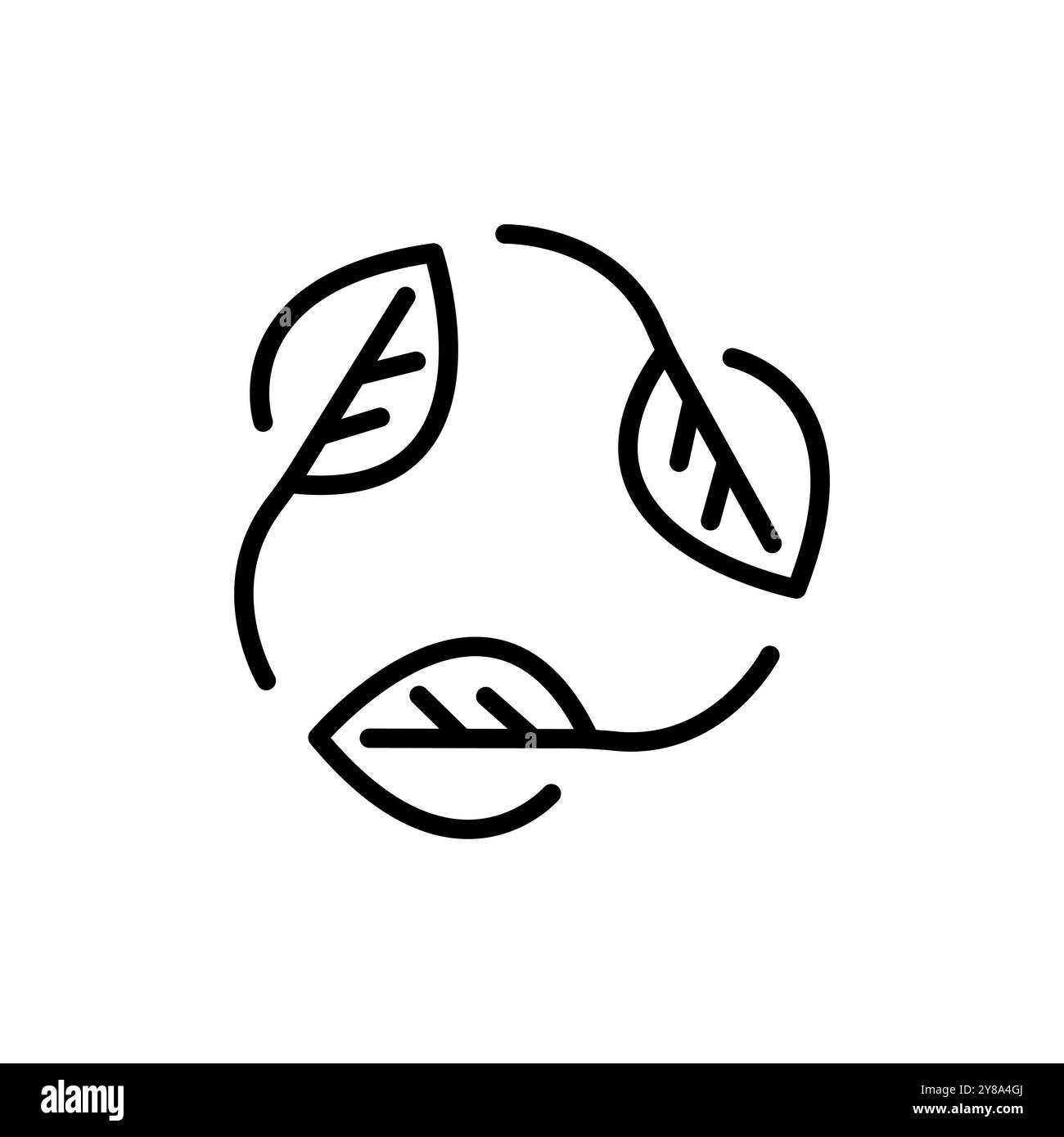 Isolated recycle, reuse, reduce waste sign made from three leaves ...