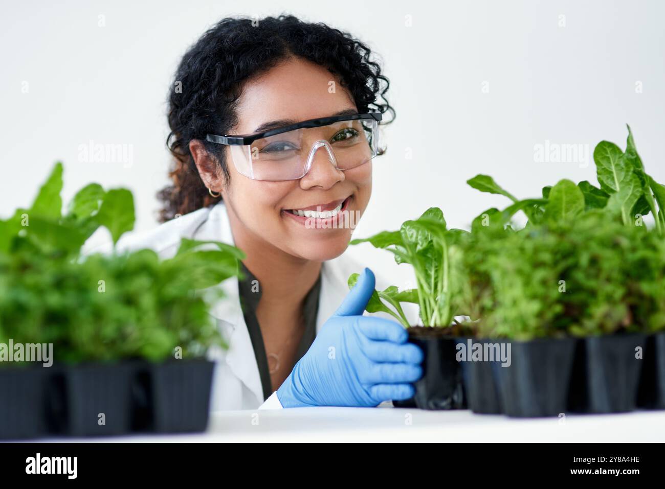 Environment, scientist and woman with portrait in laboratory for ...