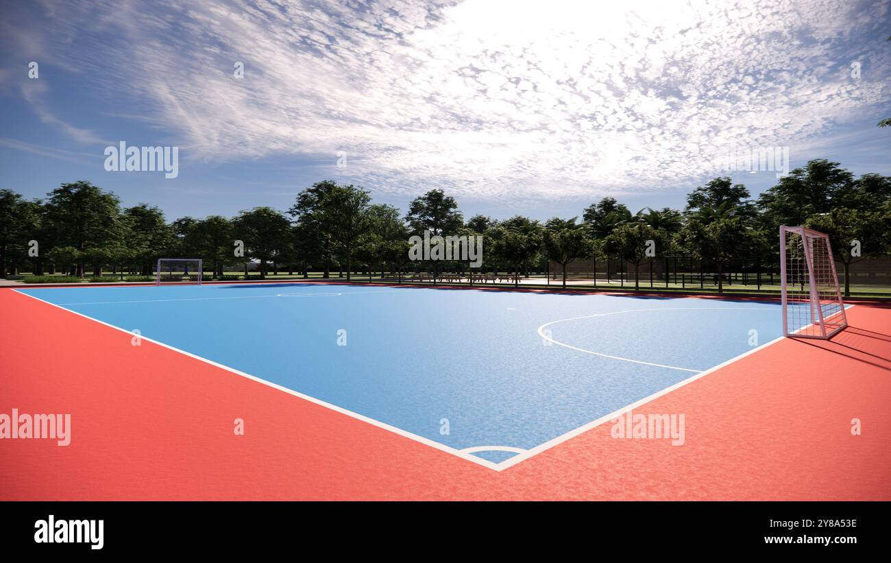 corner view of futsal futsal court at public space Stock Photo - Alamy