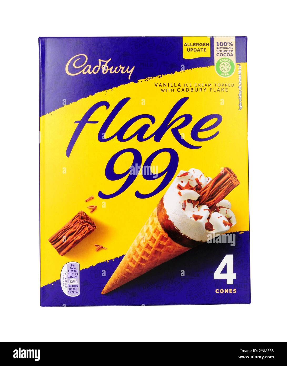 Cadbury 99 vanilla ice cream cones topped with a Cadbury chocolate ...