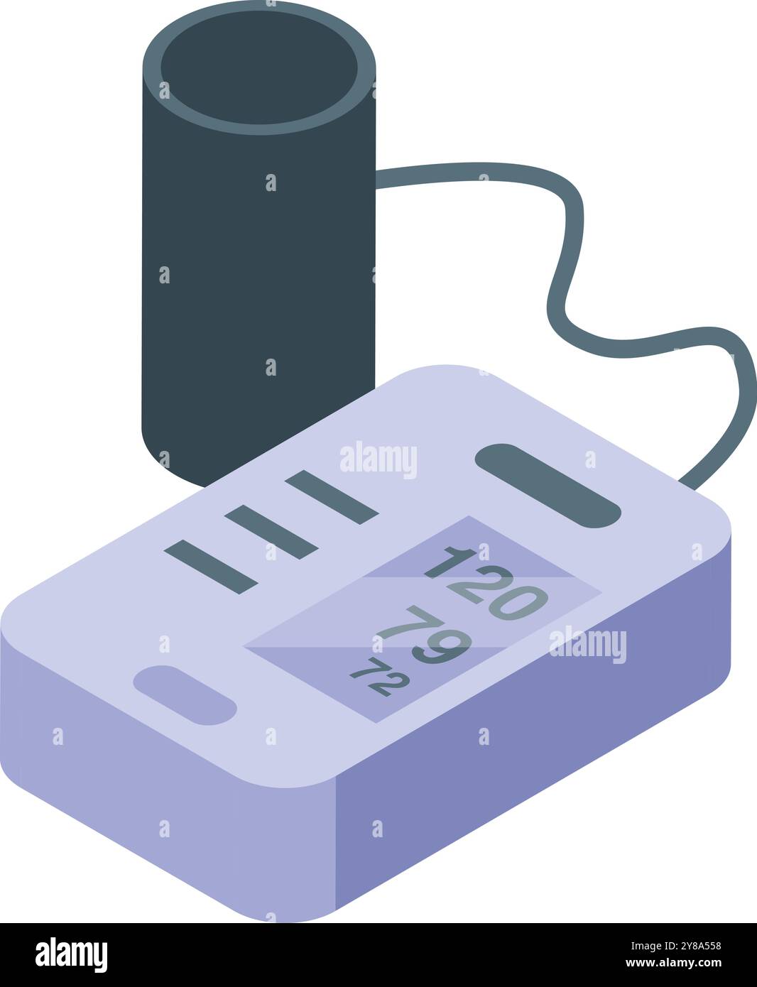 Digital blood pressure monitor is taking a blood pressure reading Stock ...