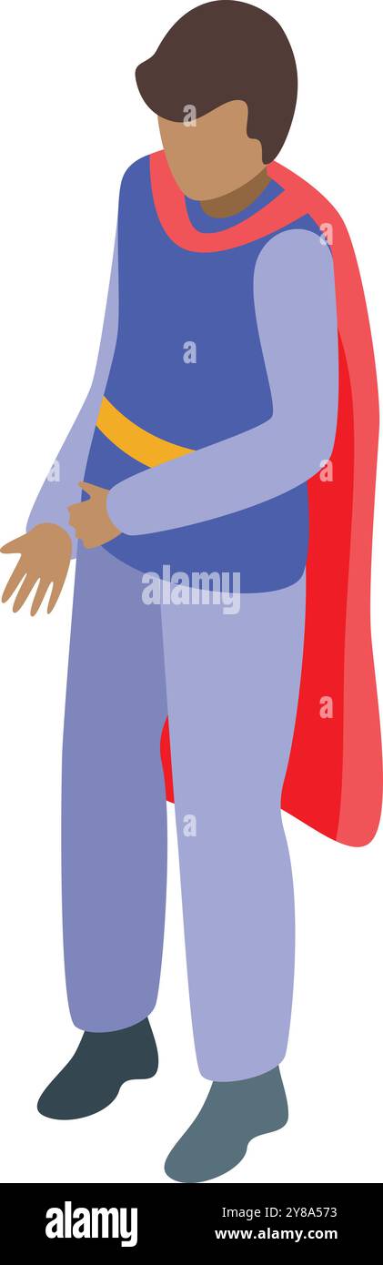 Illustration of a young prince wearing a red cape and a blue tunic ...