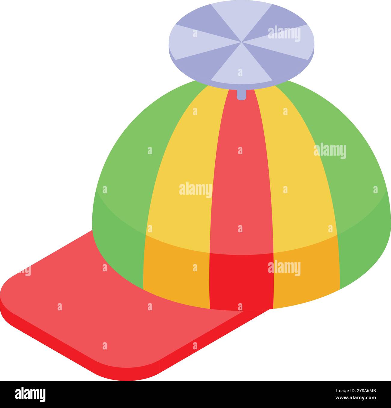 Funny hat with propeller isometric icon, party hat vector illustration ...