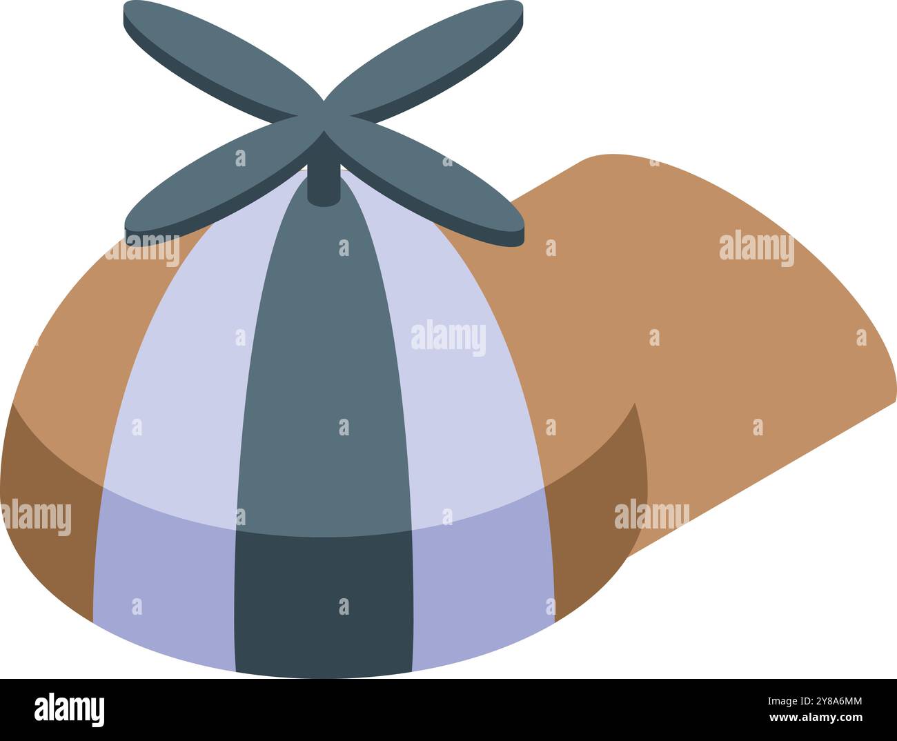 Funny hat with propeller showing wind direction, isolated on white ...