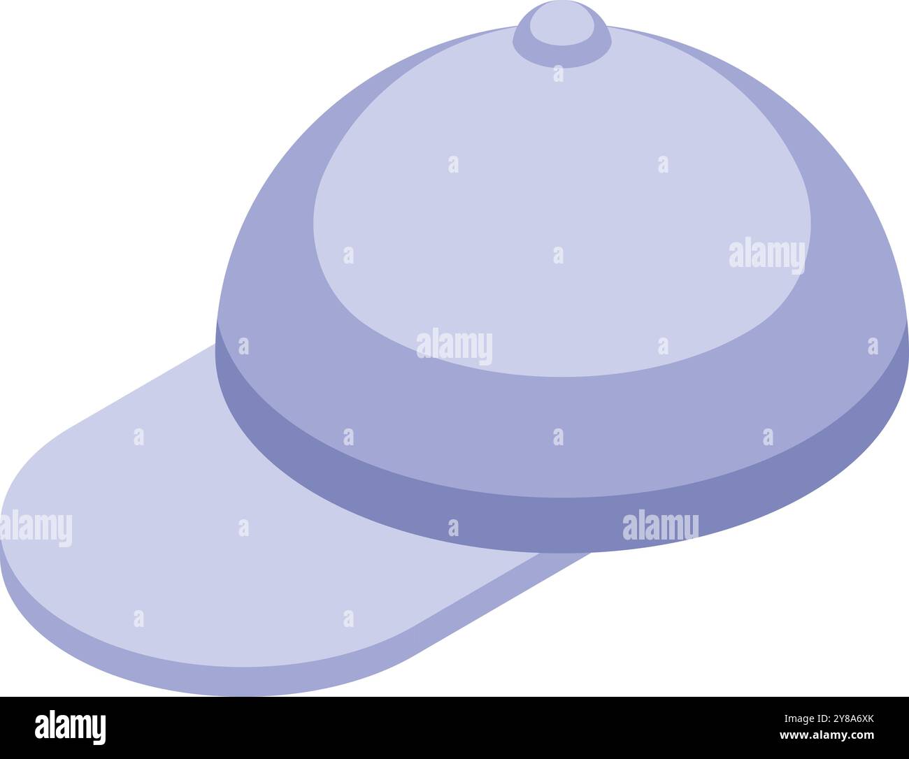 Violet baseball cap isometric fashion illustration showing the garment ...