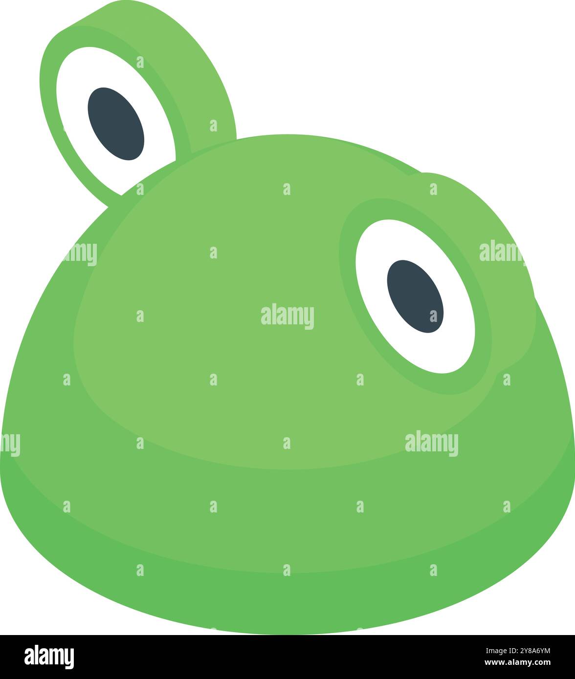 Green frog head looking up in isometric illustration Stock Vector Image ...