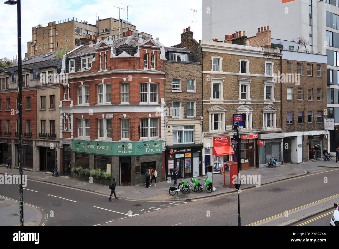 London, UK. The corner of Aldersgate and Carthusian Street, location of ...