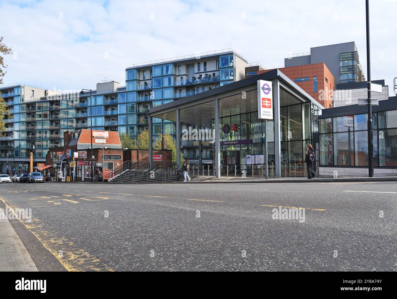 Exterior view of the new Elizabeth Line station at Hayes and Harlington ...