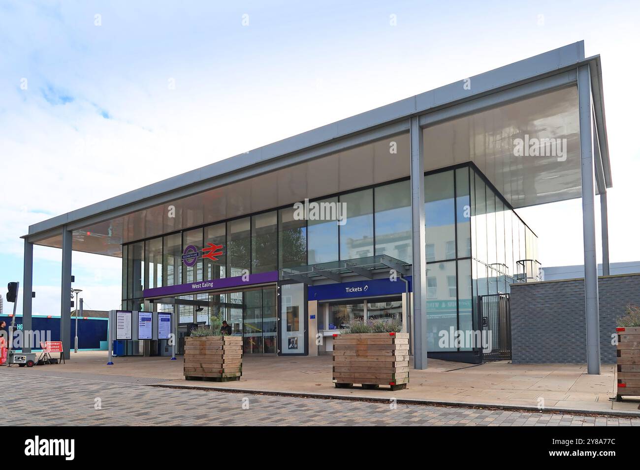 West Ealing station in West London UK, new Elizabeth Line entrance ...