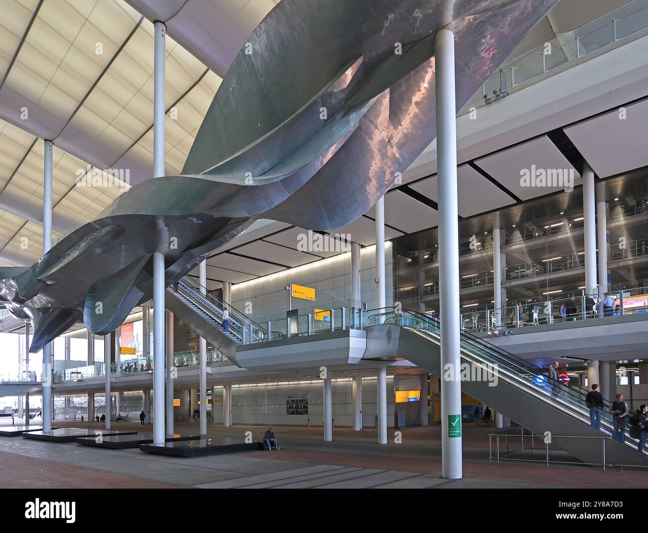 Atrium at the new Terminal Two building at London's Heathrow Airport ...