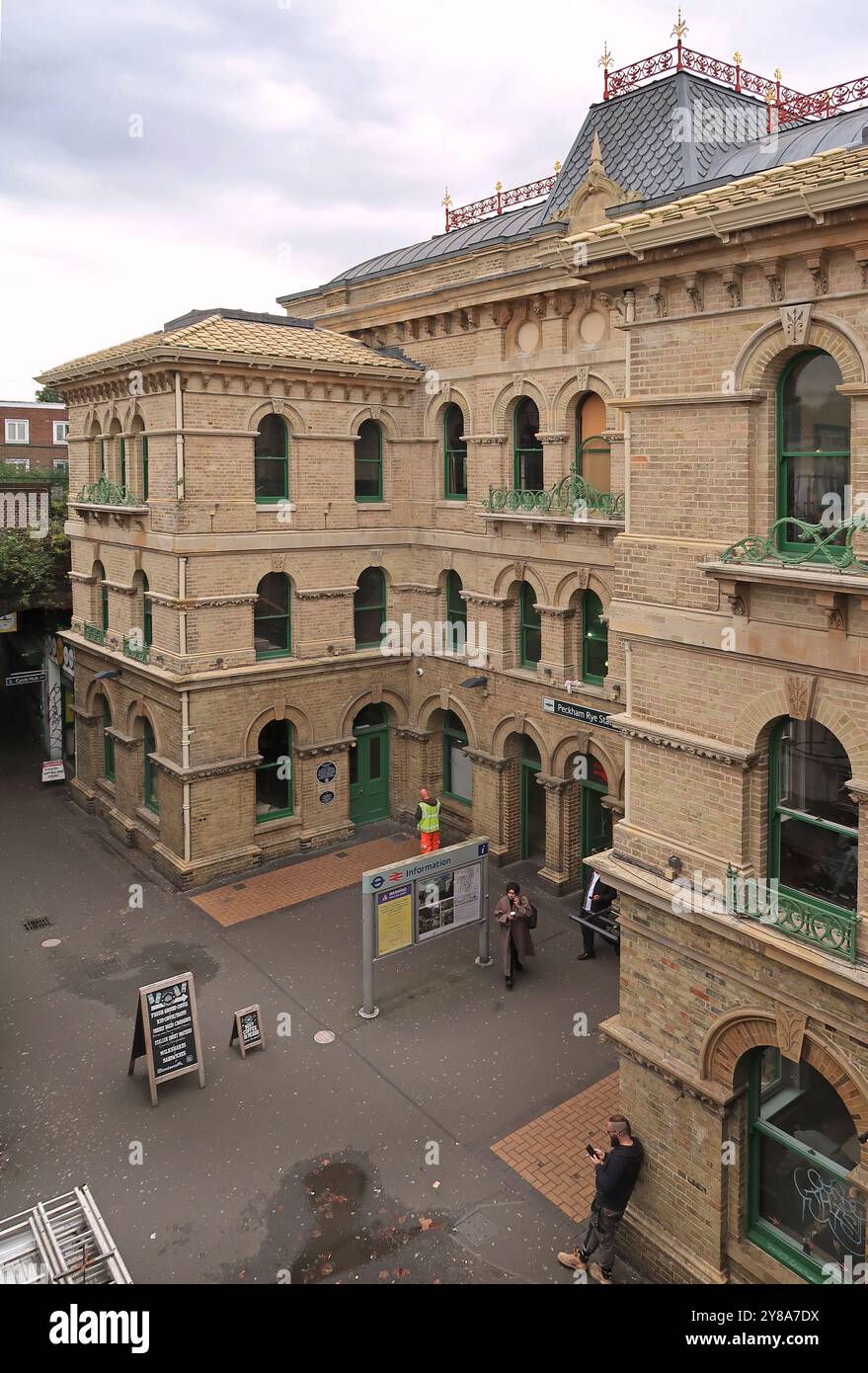 Front elevation of Peckham Rye railway station in south east London, UK ...