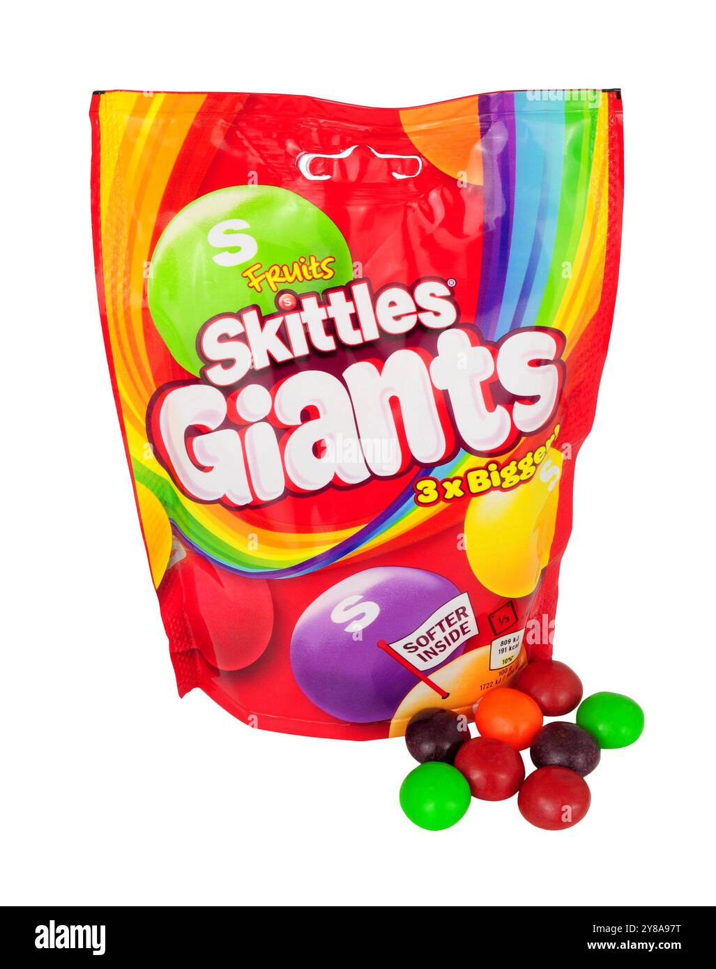 Skittles giants fruit flavoured chewy sweets with crisp shells in a ...