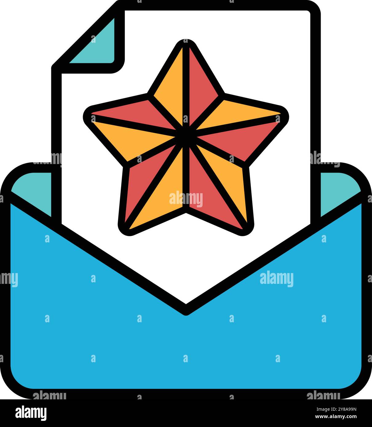 A star is on a piece of paper that is inside an envelope. The star is ...