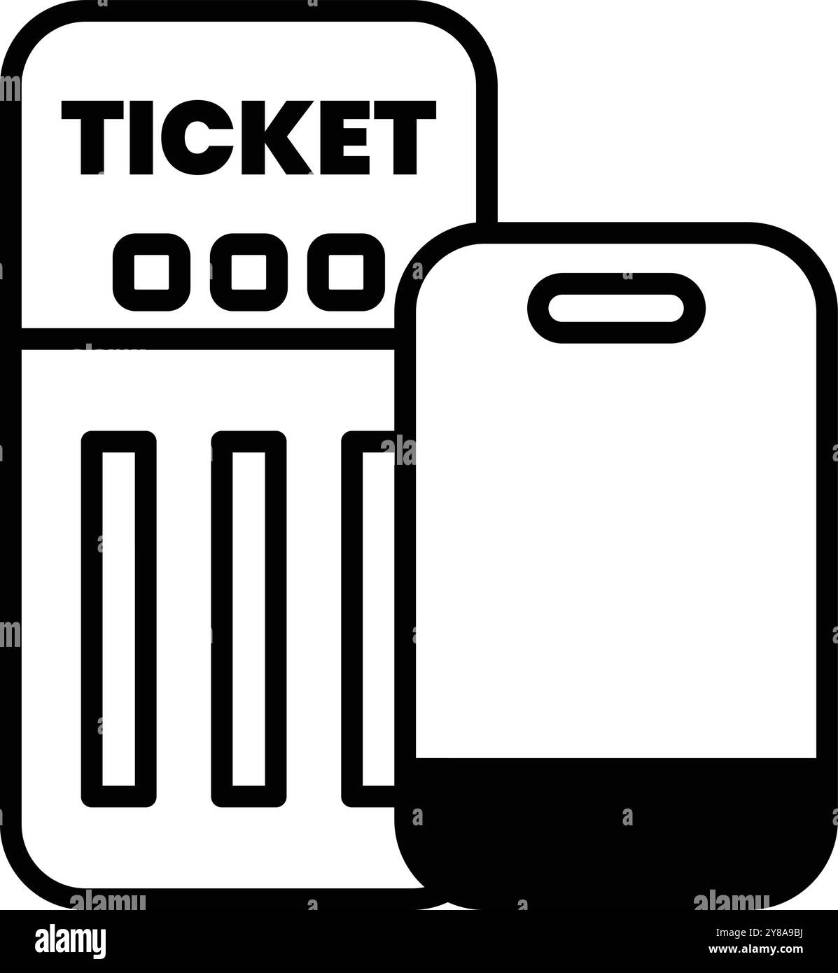 A ticket machine and a phone are shown together Stock Vector Image ...