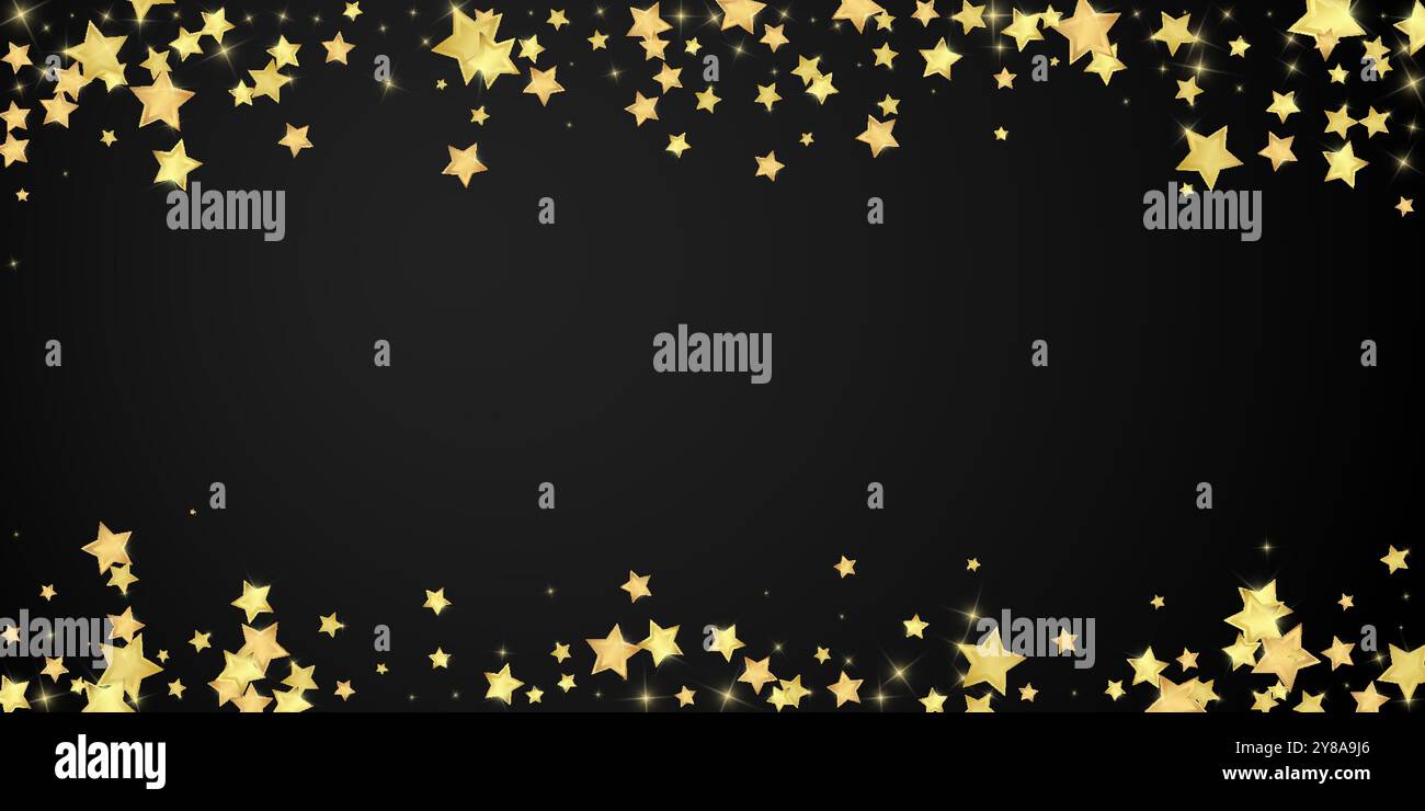 Magic stars vector overlay. Gold stars scattered around randomly ...