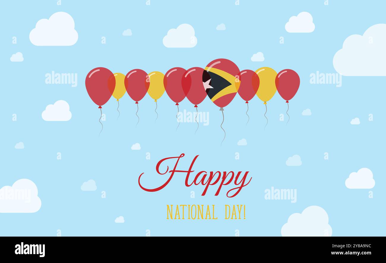 Timor Leste East Independence Day Sparkling Patriotic Poster. Row of ...