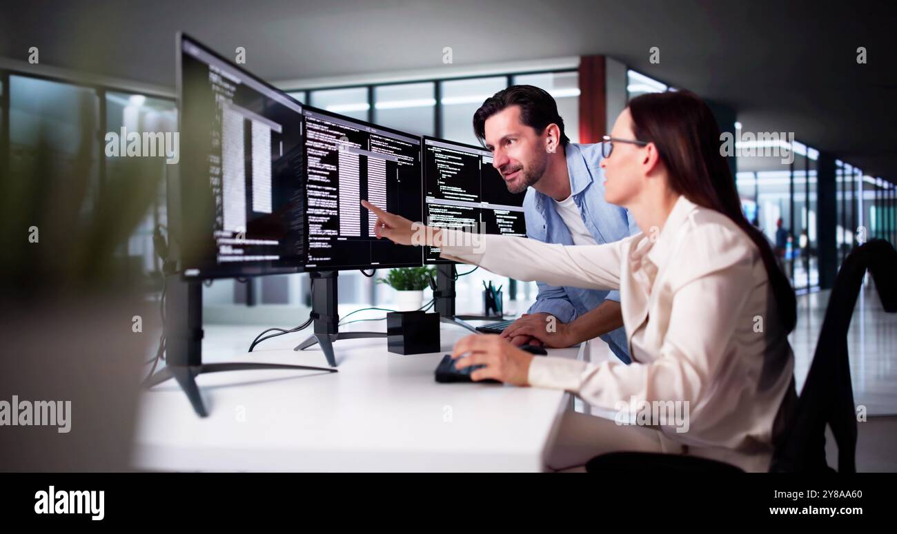 Web Developer Coding On Computer To Develop Code Stock Photo - Alamy