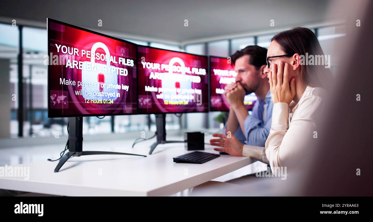 Ransomware Cyber Attack Using Malware. Security Breach Stock Photo - Alamy