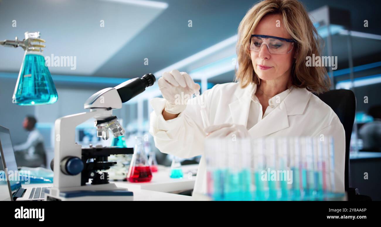 Scientist In Lab Doing Pharmaceutical Research And Development Stock ...