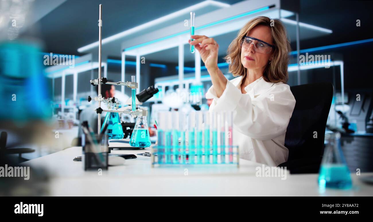 Lab Research Test. Scientist Doctor Checking Experiment Results Stock ...