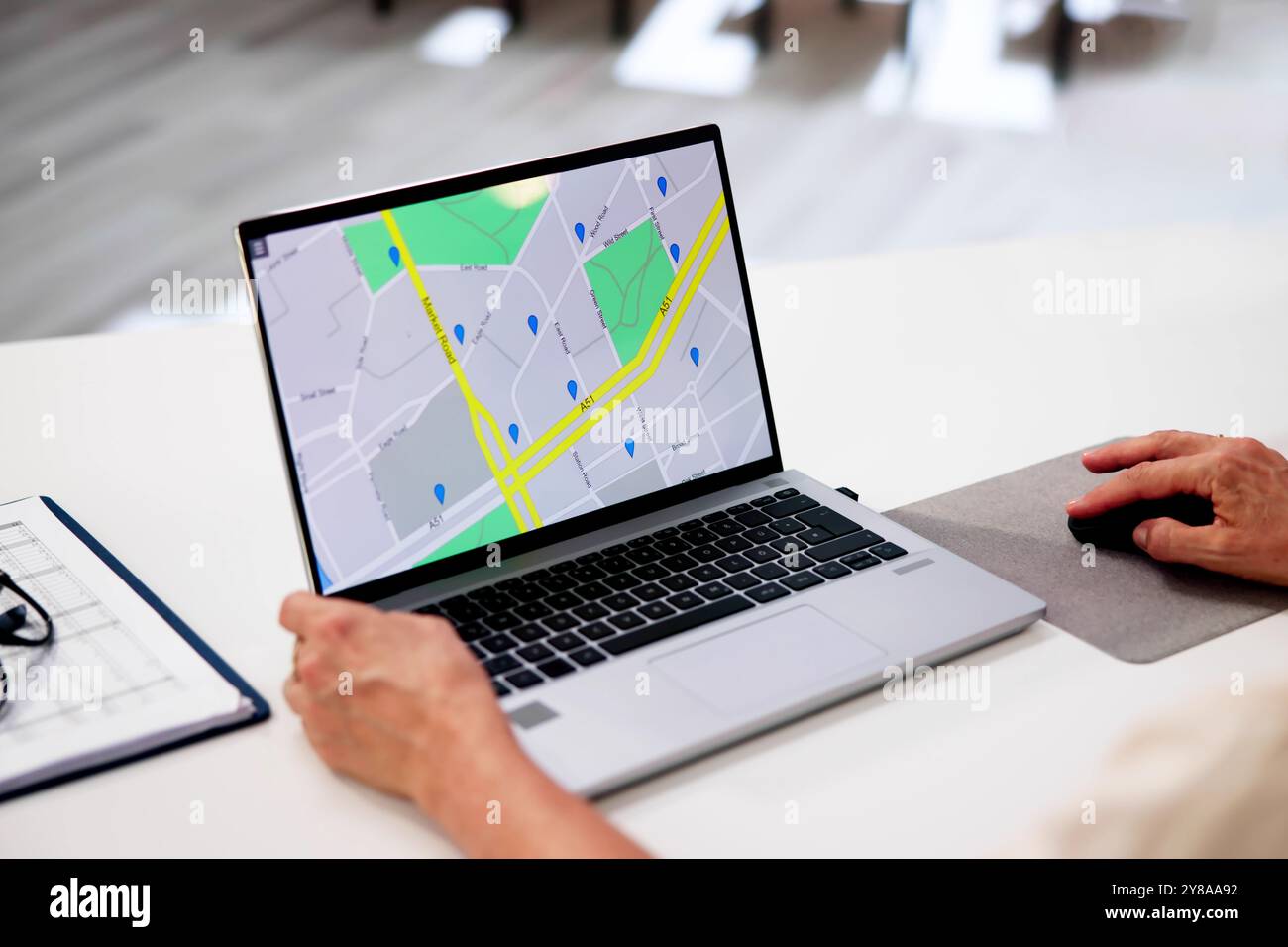 Online Real Estate Search And Map Navigation Stock Photo - Alamy