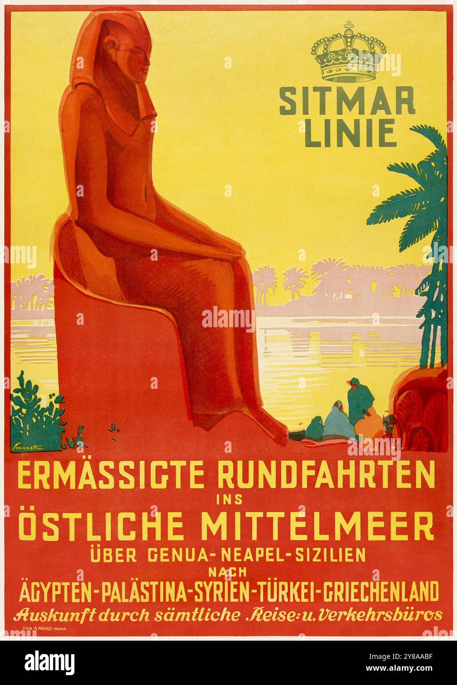 Sitmar Linie by Simonetti (dates unkown). Poster published in the 1930s ...